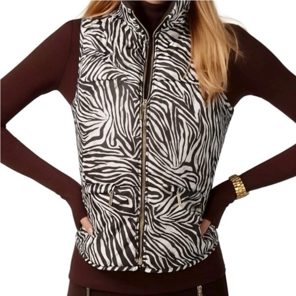 Michael Kors | Jackets & Coats | Michael Kors Zebra Print Vest Black ...